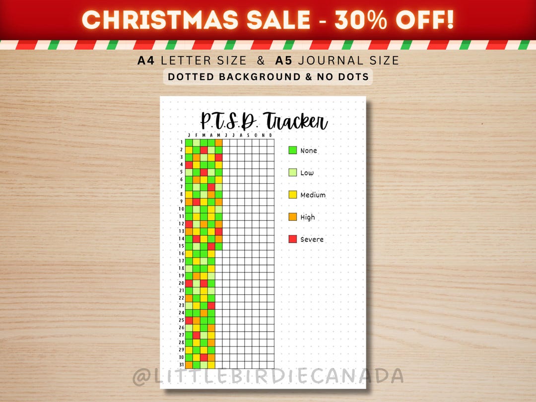 PTSD Tracker - Printable Journal Page - Planner Page - PTSD Worksheet ...