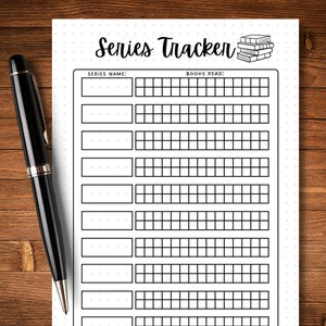 Book Series Tracker - PRINTABLE Journal Page - Planner Page - Book ...