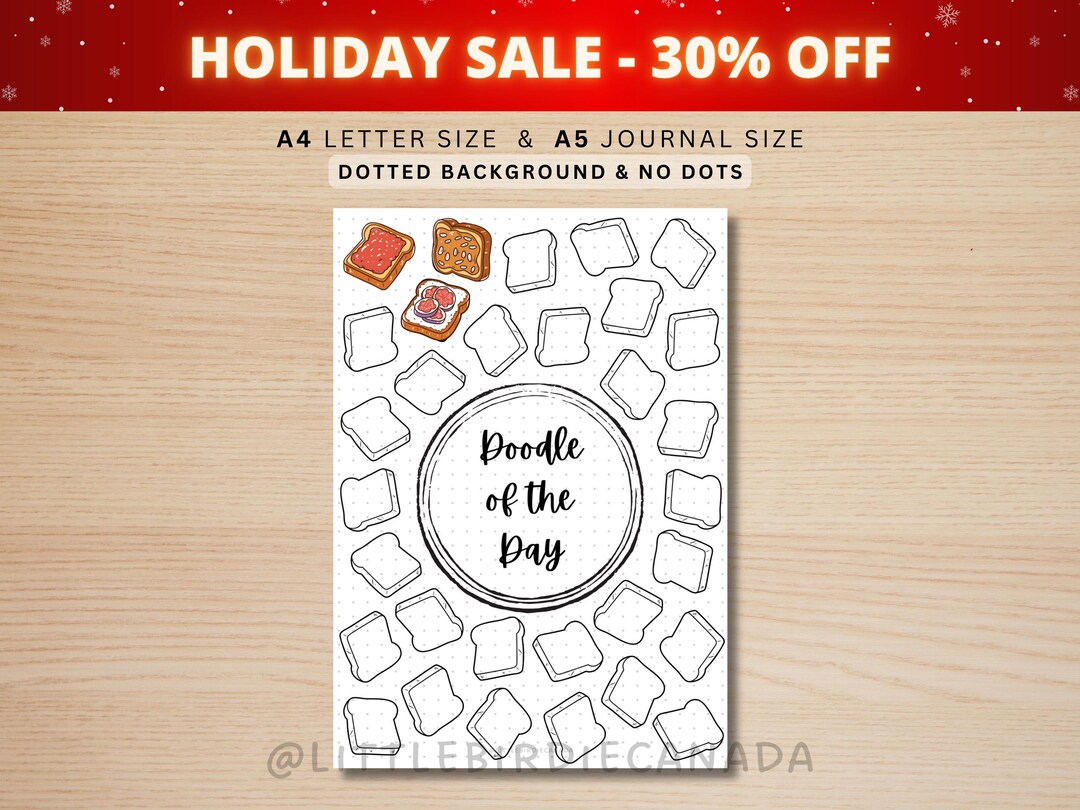 Toast Doodle of the Day PRINTABLE Journal Page Planner Page Daily ...