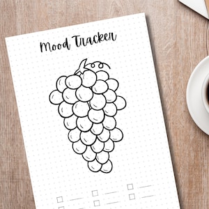 Grape Mood Tracker - PRINTABLE Journal Page - Planner Page - Feeling ...