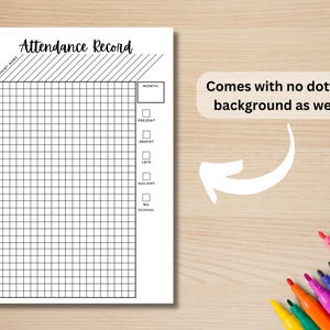Attendance Record Tracker - PRINTABLE Teacher Planner Page - Track ...