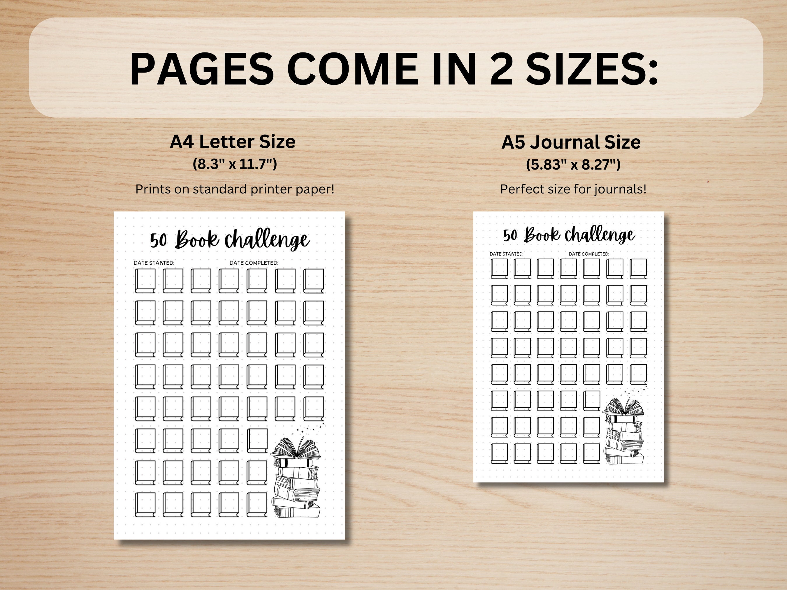 Reading Challenge Bundle - PRINTABLE Journal Page - Reading Tracker ...