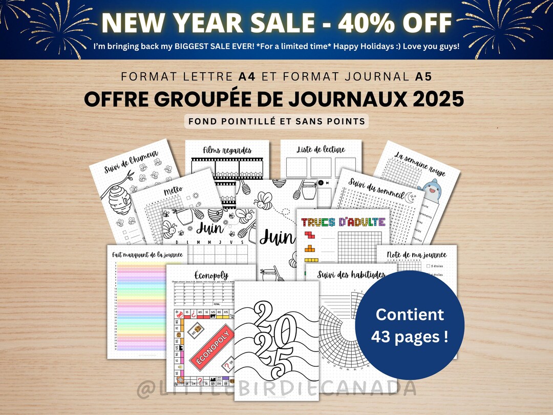 PACOTE DE REVISTA FRANCESA 2025 Pages de journal imprimables Journal ...