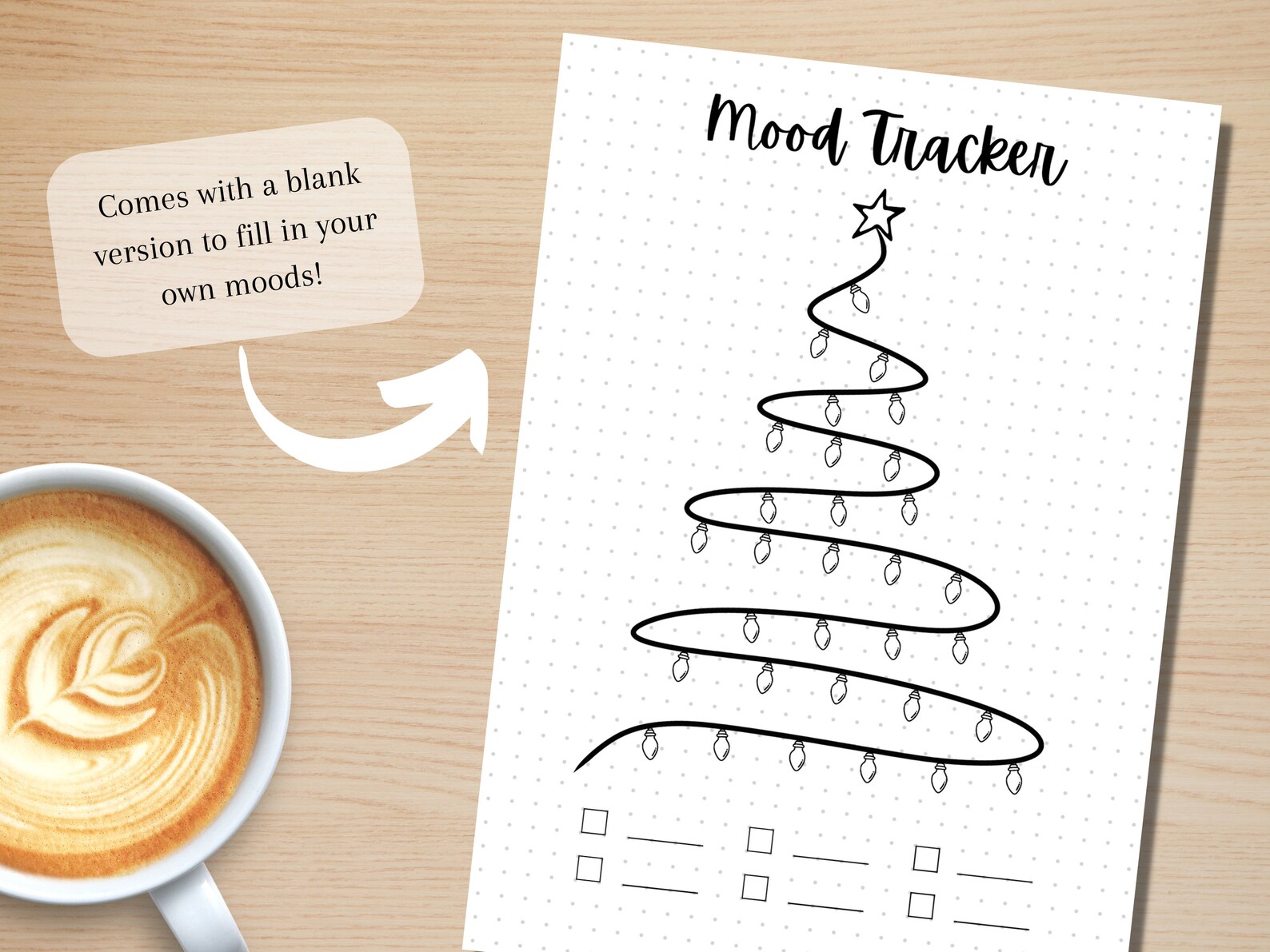 Christmas Tree Mood Tracker - PRINTABLE Journal Page - Planner Page ...