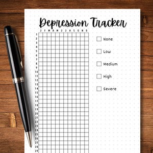 Depression Tracker - PRINTABLE Journal Page - Planner Page - Mood ...