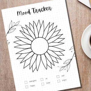 Sunflower Mood Tracker - PRINTABLE Journal Page - Planner Page ...