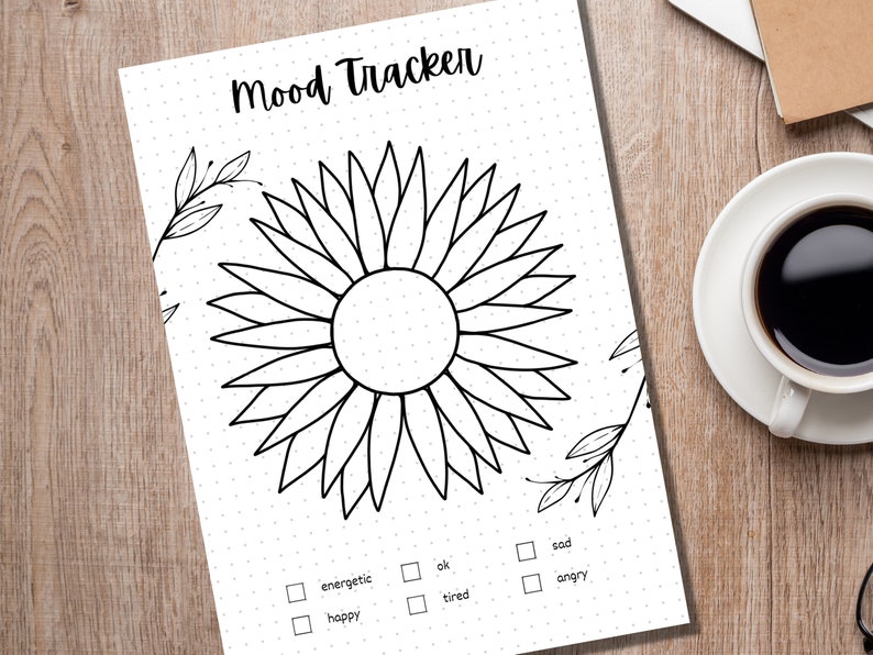 Sunflower Mood Tracker - PRINTABLE Journal Page - Planner Page ...