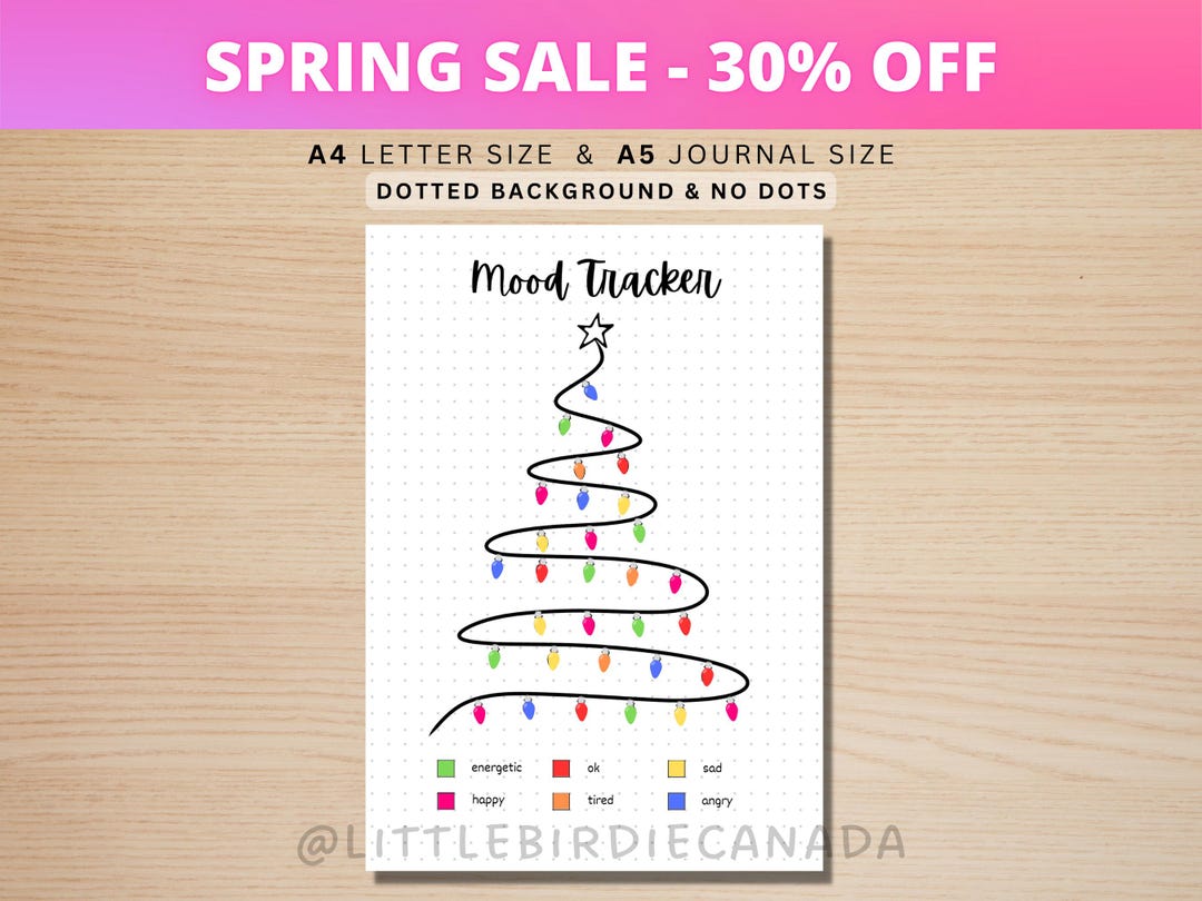 Christmas Tree Mood Tracker - PRINTABLE Journal Page - Planner Page ...