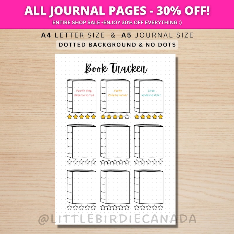 Reading Log Page Counter - Etsy