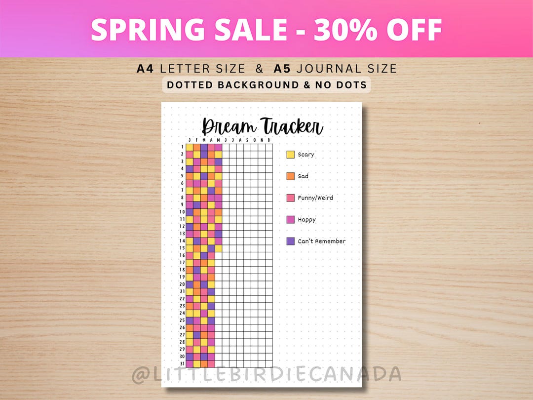 Dream Tracker - PRINTABLE Journal Page - Printable Planner Page - Dream ...