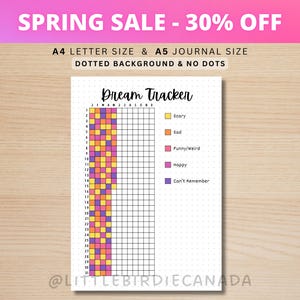 Dream Tracker - PRINTABLE Journal Page - Printable Planner Page - Dream ...