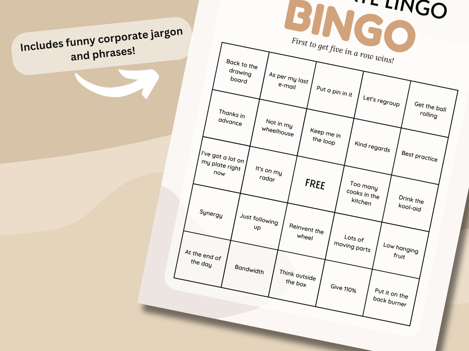 Corporate Lingo Bingo Work Bingo Networking Bingo Workplace Bingo Work ...