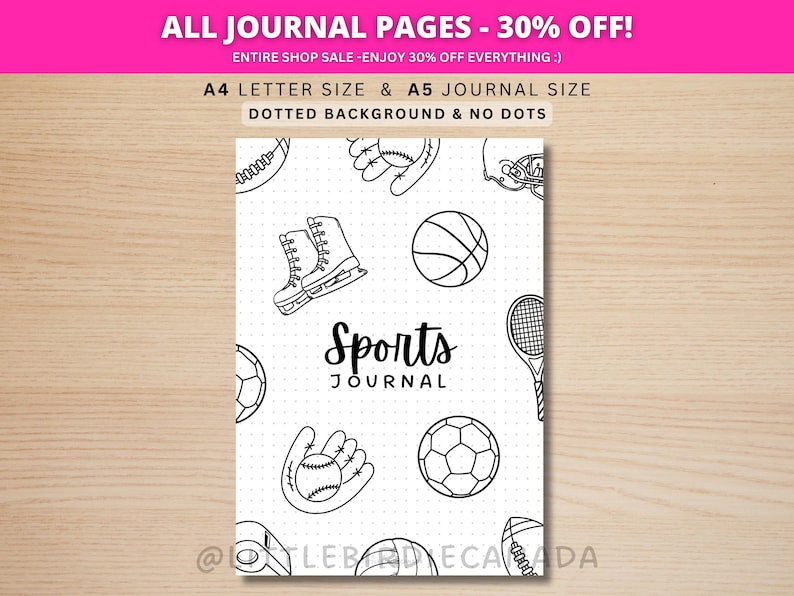 Sports Journal Title Page - PRINTABLE Journal Page - Sports Planner ...