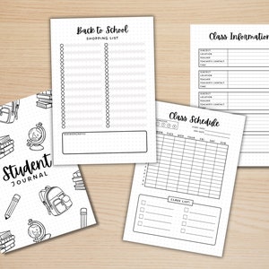 Student Planner Bundle PRINTABLE Student Journal Pages Digital Planner ...