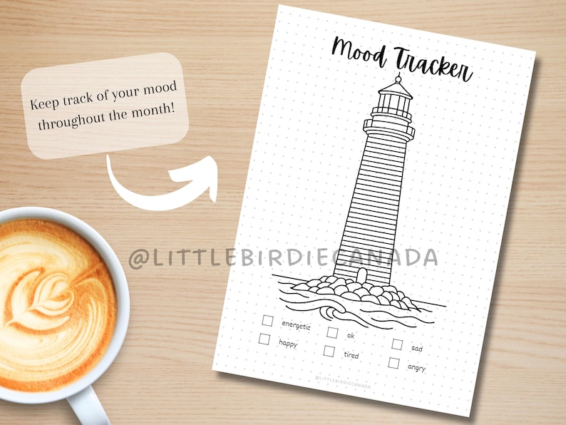 Lighthouse Mood Tracker - PRINTABLE Journal Page - Sailing Theme ...