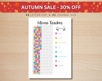 Movement Tracker Fitness Tracker PRINTABLE Journal Page Exercise ...