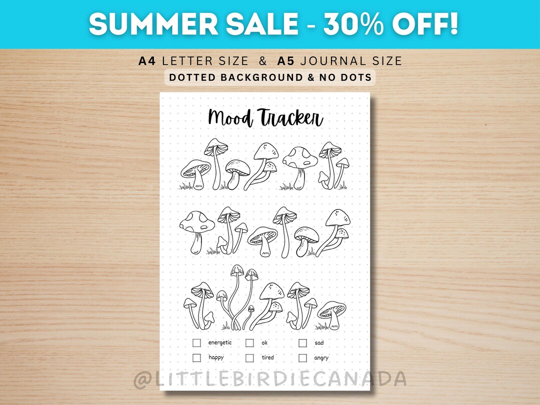 Mushroom Mood Tracker - PRINTABLE Journal Page - Planner Page ...