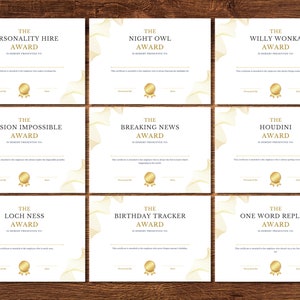 30 Funny Office Awards - Funny Employee Award - Work Award - Coworker ...