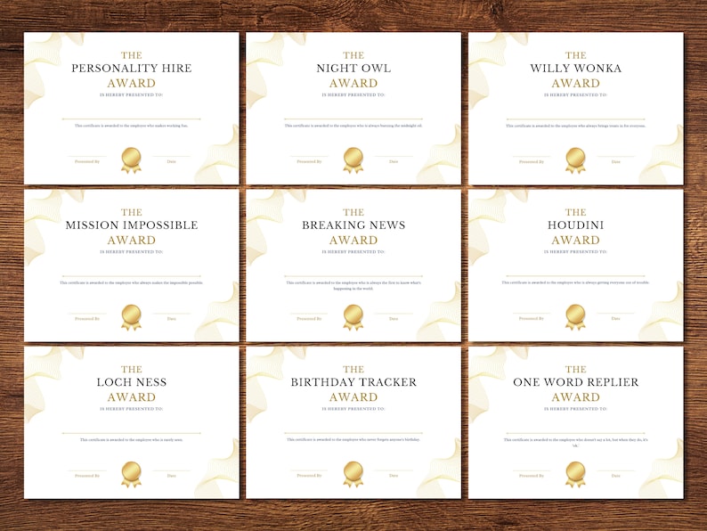 Funny Office Awards Employee Award Business Award Work Award - Etsy Canada