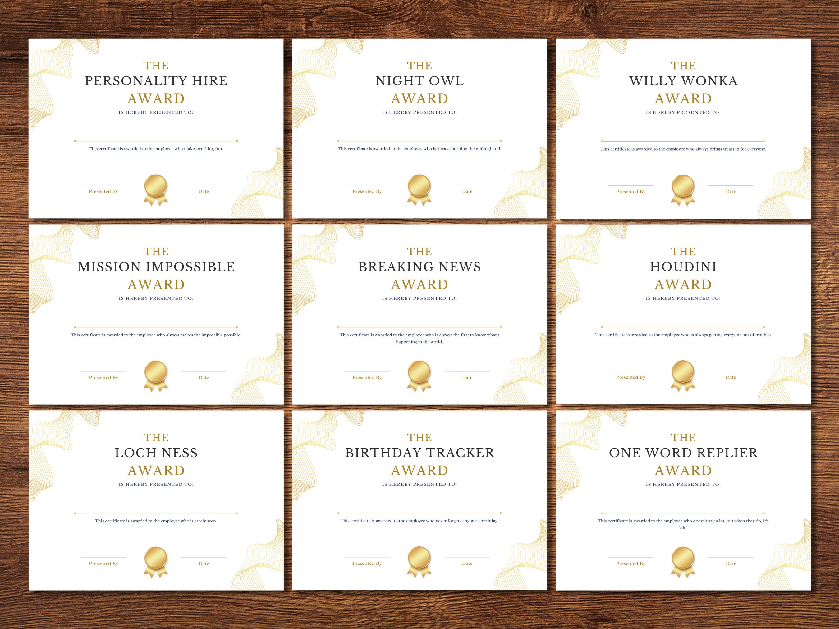 Funny Office Awards Employee Award Business Award Work Award - Etsy Canada