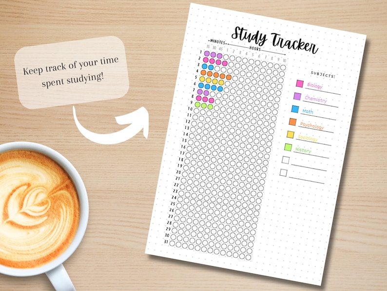 Study Tracker - PRINTABLE Journal Page - Student Journal - Student ...