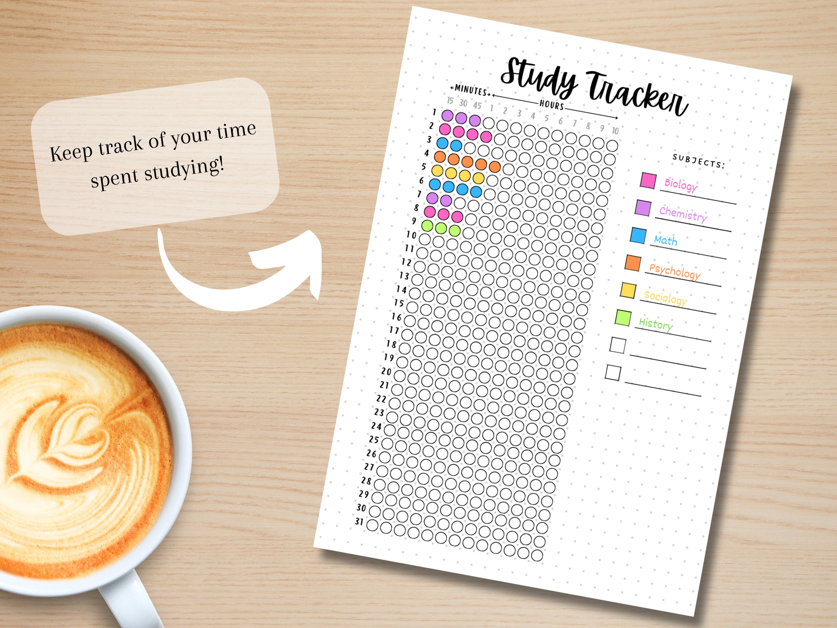 Study Tracker - PRINTABLE Journal Page - Student Journal - Student ...
