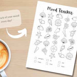 Seashell Mood Tracker - PRINTABLE Journal Page - Planner Page ...