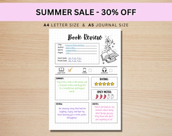 Reading Journal PRINTABLE Journal Page Planner Page Bookclub Book ...