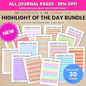 Highlight of the Day Bundle - PRINTABLE Journal Pages - Digital Planner ...