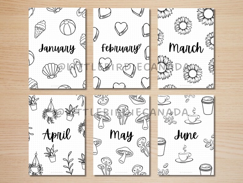 12 Month Title Pages - SOUTHERN HEMISPHERE - PRINTABLE Title Pages ...