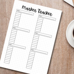 Marker Tracker - PRINTABLE Journal Page - Planner Page - Journal Color ...