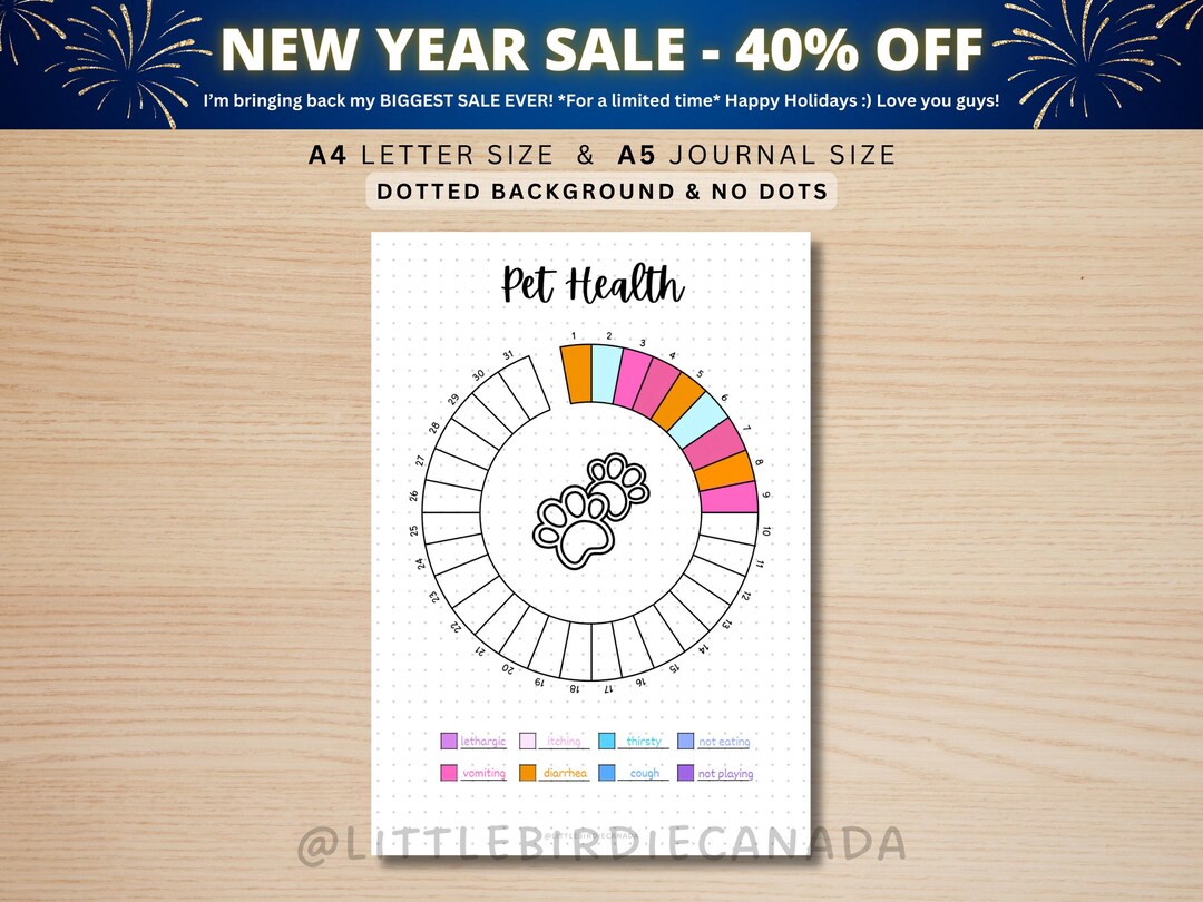 Pet Health Tracker PRINTABLE Journal Page Symptom Tracker Pet Tracker ...