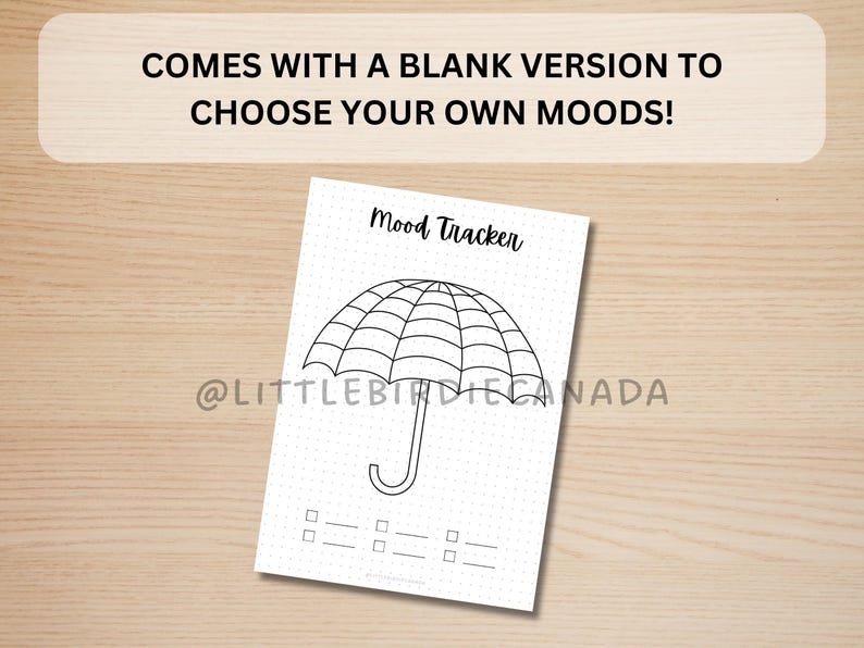Umbrella Mood Tracker - PRINTABLE Journal Page - April Showers Theme ...