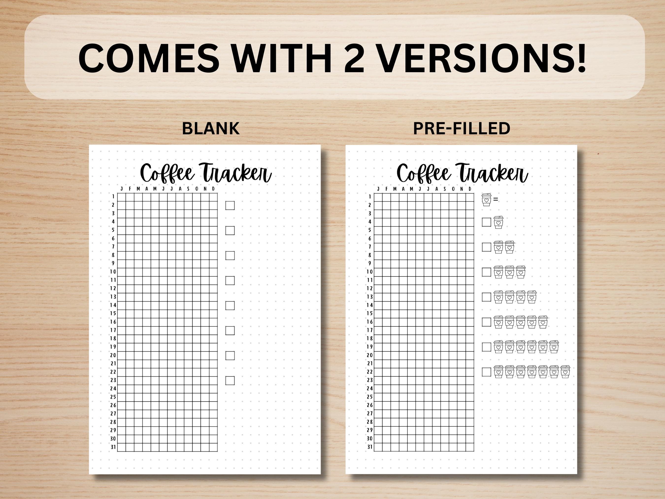 Coffee Tracker - PRINTABLE Journal Page - Planner - Health Tracker ...