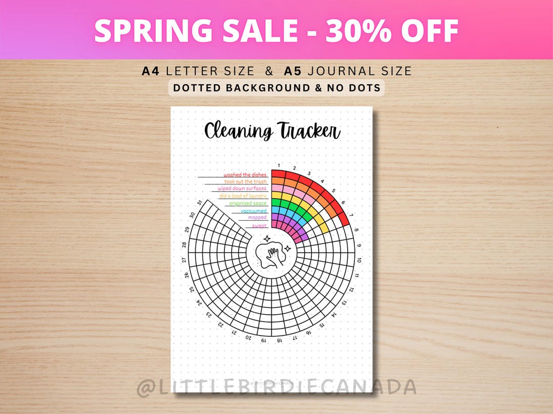 Cleaning Tracker - PRINTABLE Journal Page - Habit Tracker - Track ...