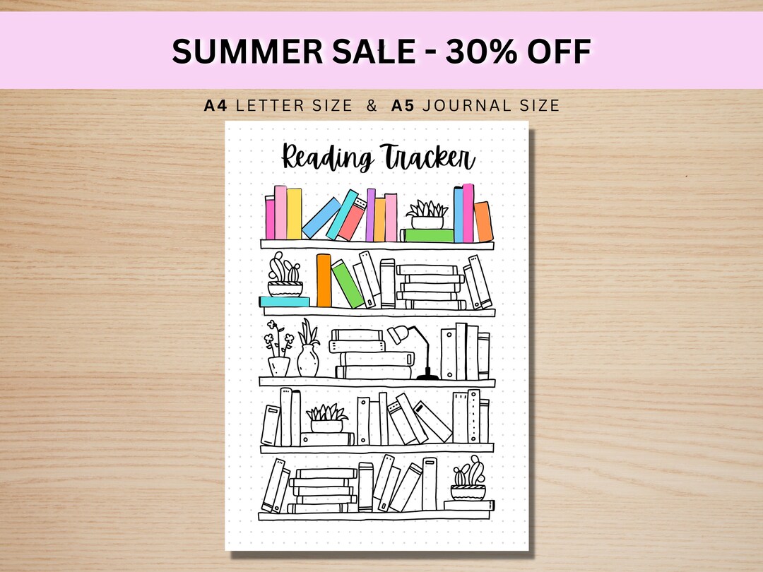 Bookshelf Reading Tracker PRINTABLE Journal Page Reading Log Book ...