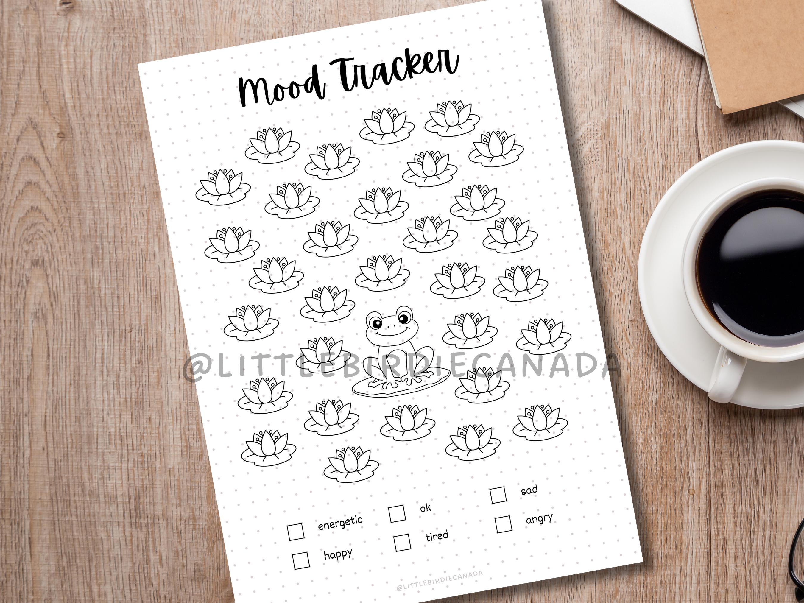 Frog Mood Tracker - PRINTABLE Journal Page - Frog Theme - Digital ...