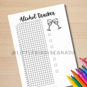 Alcohol Tracker Yearly - PRINTABLE Journal Page - Planner Page - Yearly ...