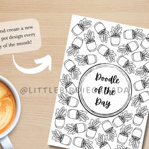 Plant Doodle of the Day - PRINTABLE Journal Page - Planner Page - Daily ...