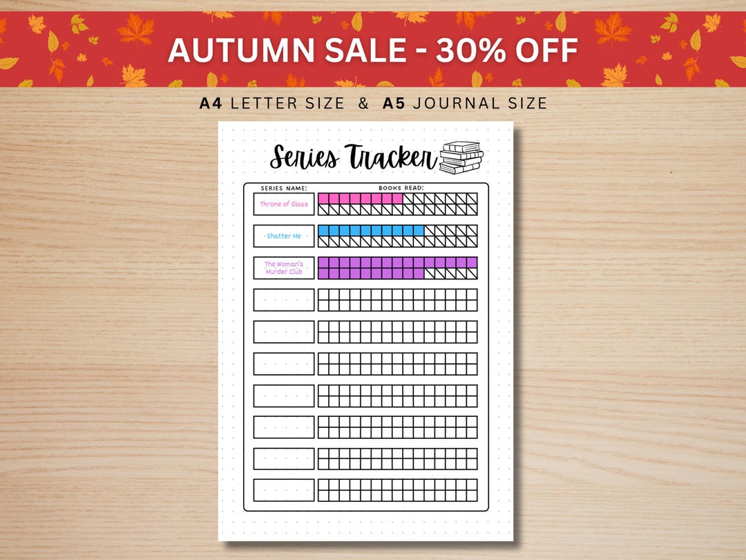 Book Series Tracker PRINTABLE Journal Page Planner Page Book Journal ...