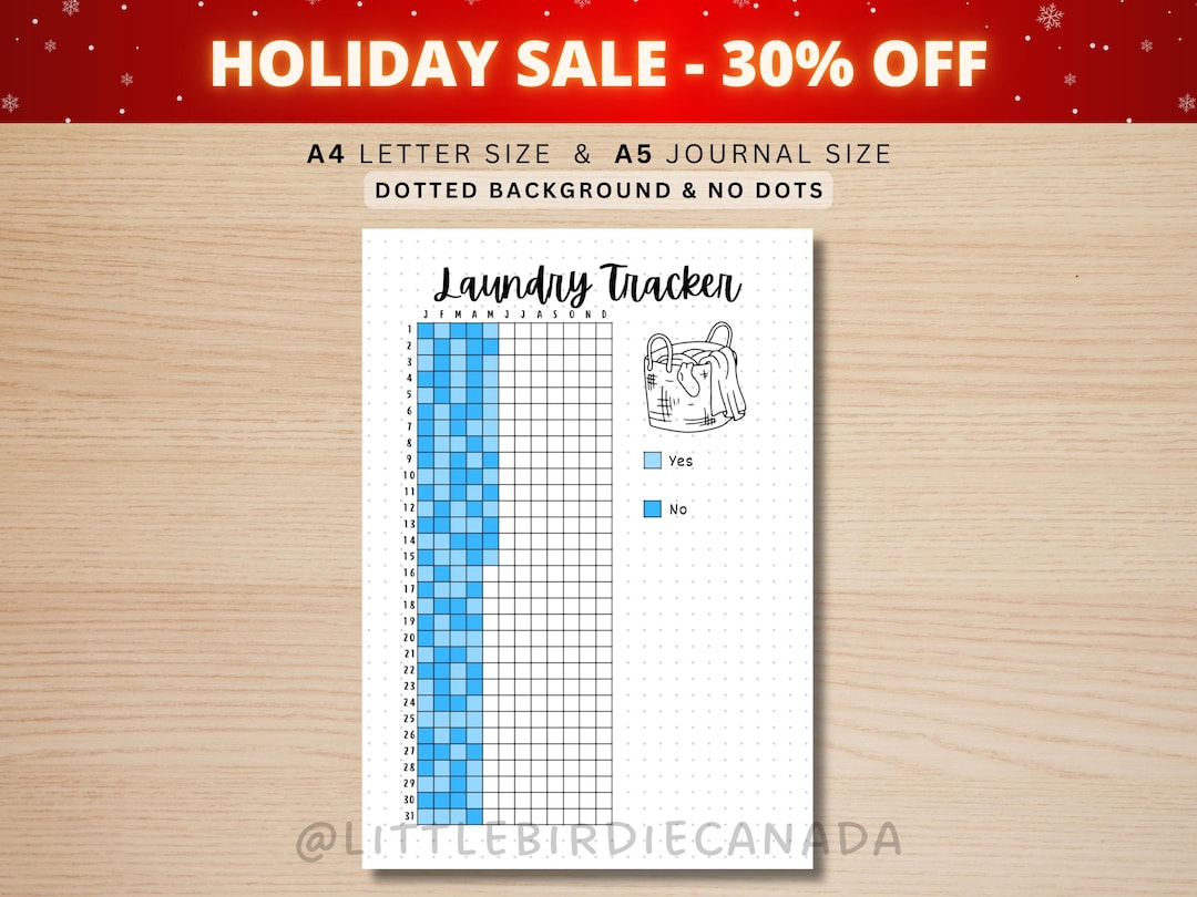 Laundry Tracker PRINTABLE Journal Page Planner Page Daily Tracker ...