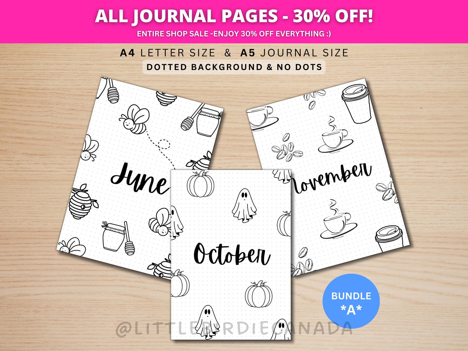 12 Month Title Pages - BUNDLE A - PRINTABLE Journal Page - Printable ...