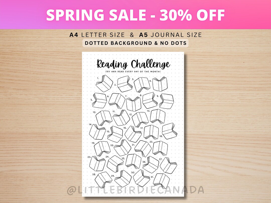 Reading Challenge - PRINTABLE Journal Page - Reading Tracker - Reading ...