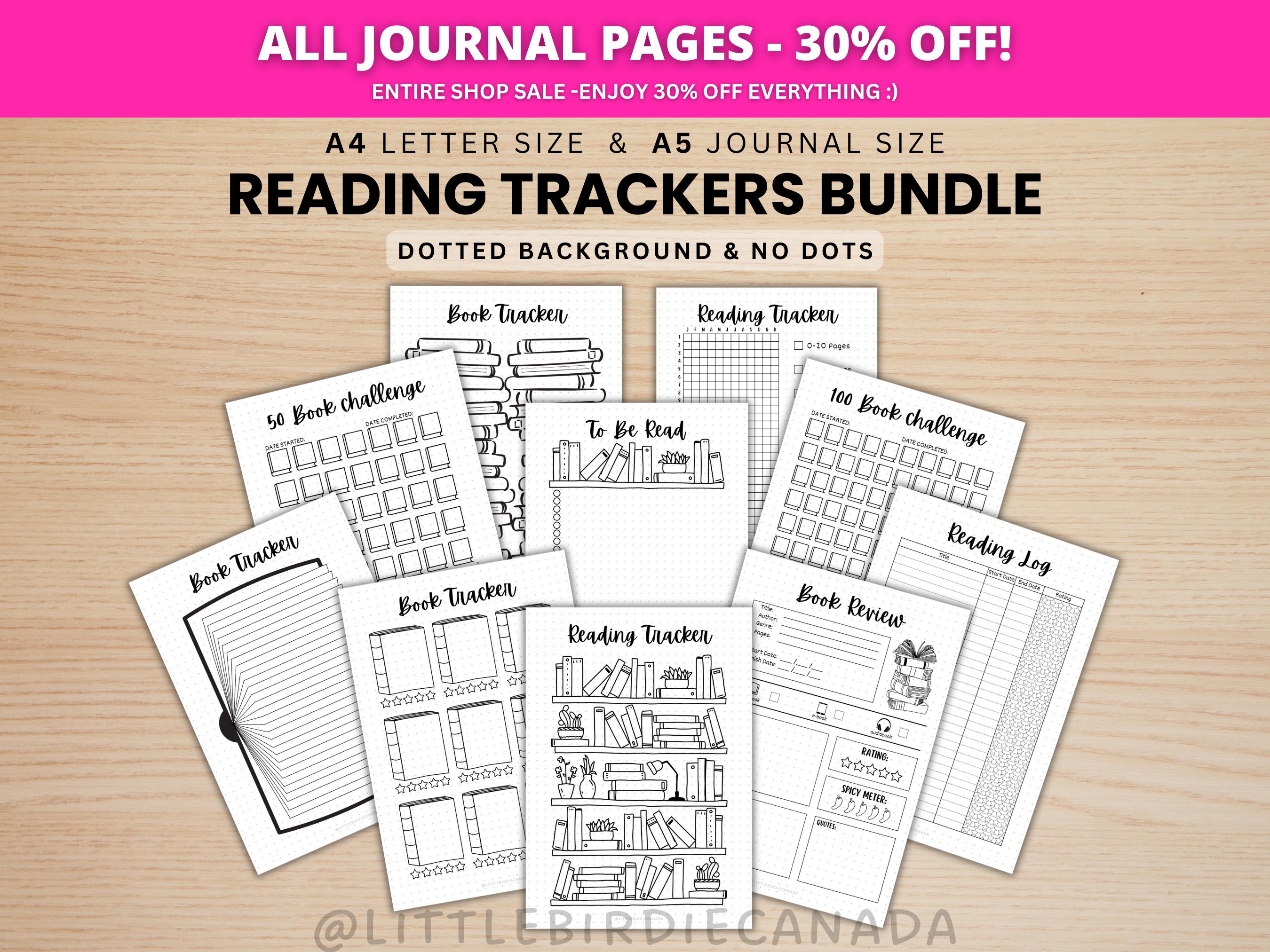 Reading Trackers Bundle - PRINTABLE Journal Pages - Digital Planner ...