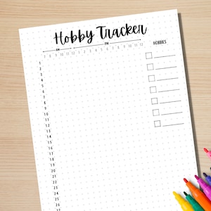Hobby Tracker A5 Journal Page PRINTABLE Tracker Habit Tracker Hobby ...