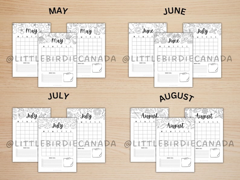 BIG Calendar Bundle - PRINTABLE Journal Pages - Digital Planner Pages ...
