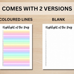 Highlight of the Day - PRINTABLE Journal Page - Memory Tracker - Daily ...
