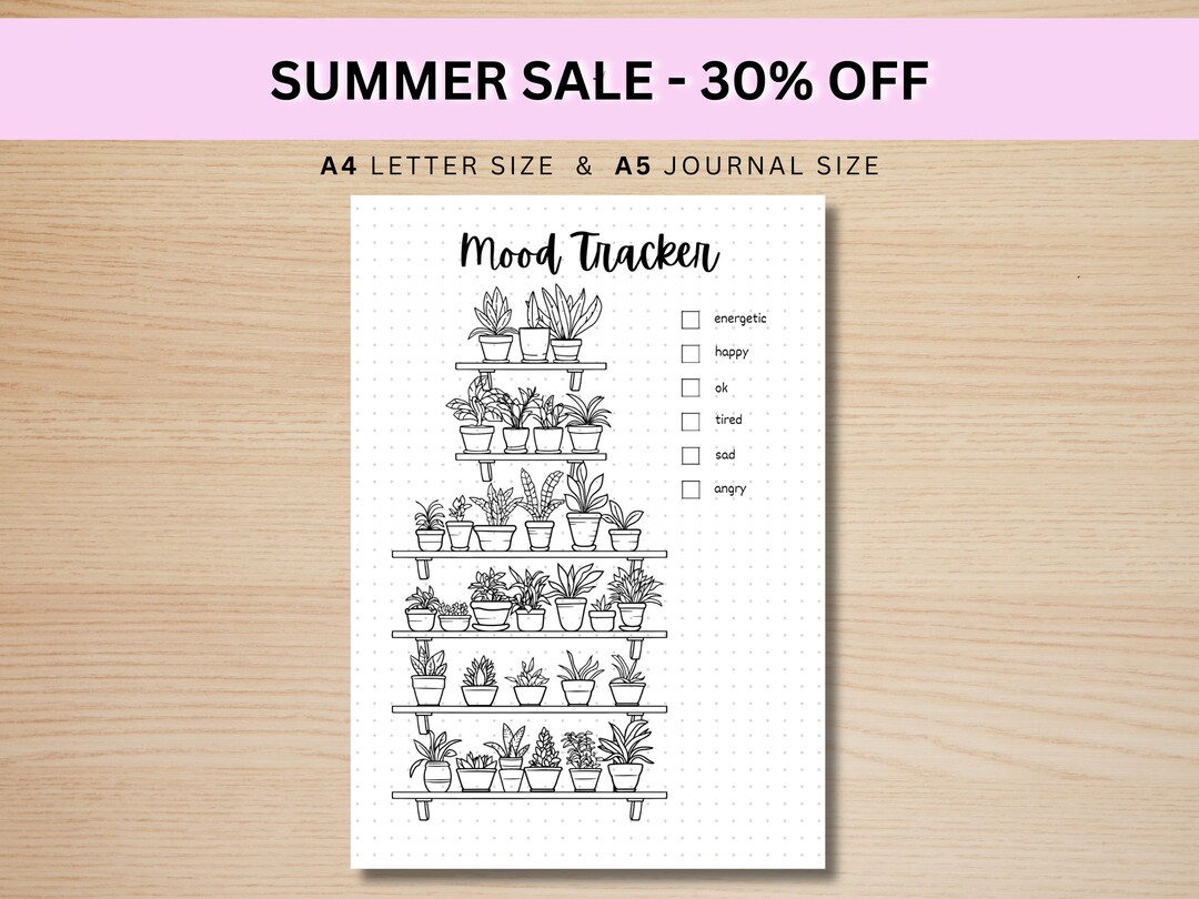 Plant Mood Tracker PRINTABLE Journal Page Planner Page Feeling Tracker ...