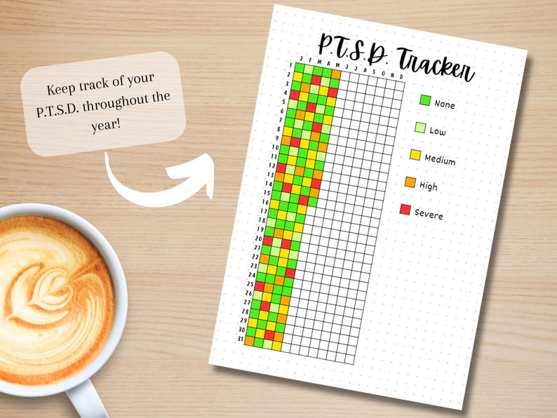 PTSD Tracker - Printable Journal Page - Planner Page - PTSD Worksheet ...