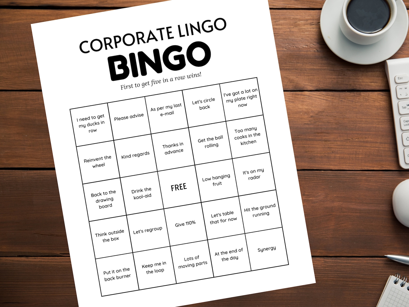 Corporate Lingo Bingo Work Bingo Networking Bingo Workplace Bingo Work ...